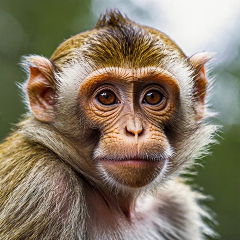 A Monkey Natural Beautiful Picture Stock Illustration - Illustration of ...