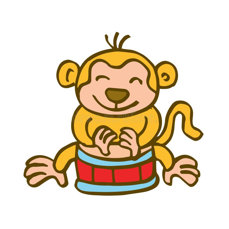 Monkey Playing Drum Cartoon Vector Stock Vector - Illustration of chimp ...
