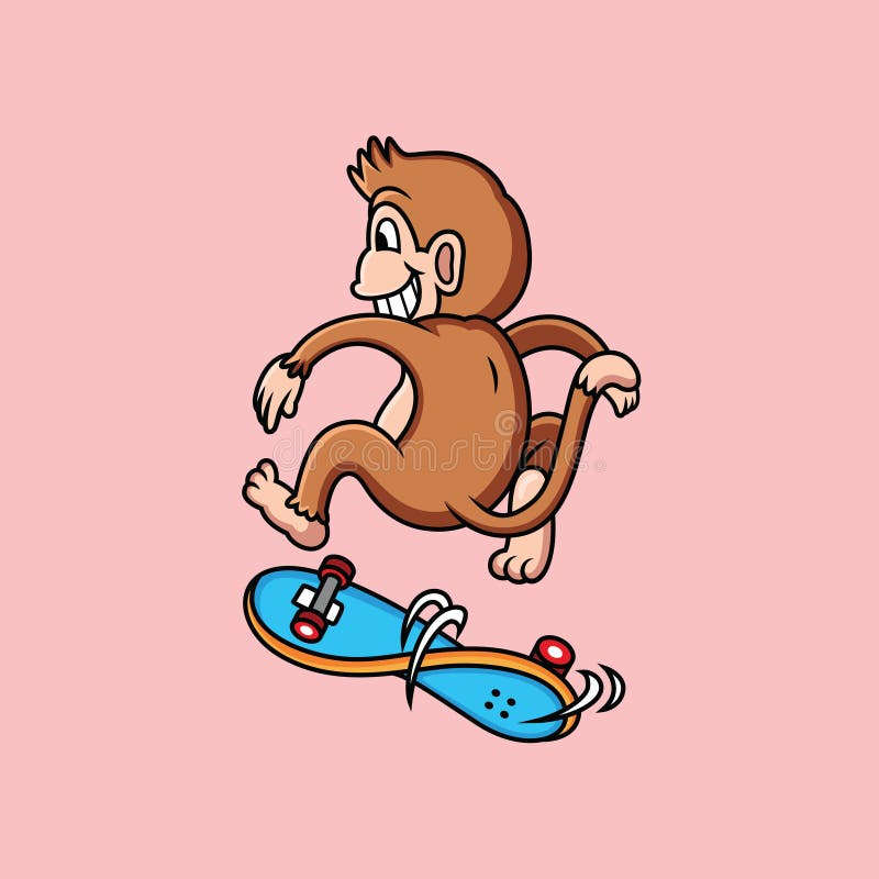 Monkey Skater Hipster Illustration Stock Vector - Illustration of skate ...
