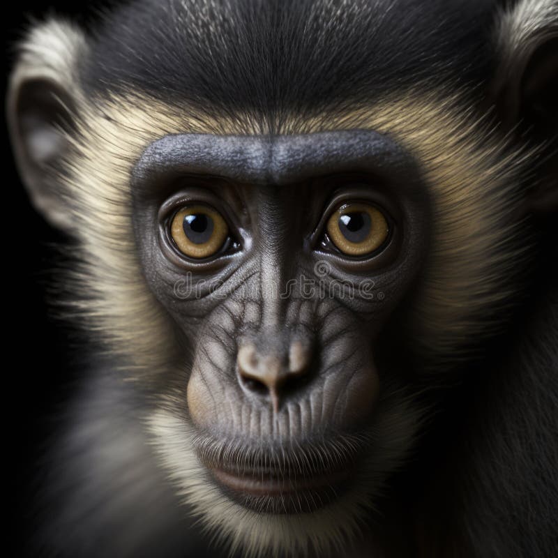 Monkey Portrait Close Up View Stock Image - Image of animal, wildlife ...
