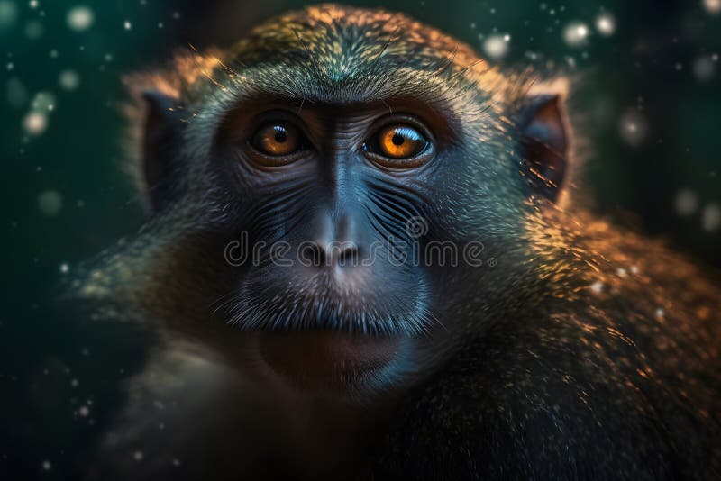 Monkey Portrait. Neural Network AI Generated Stock Illustration ...