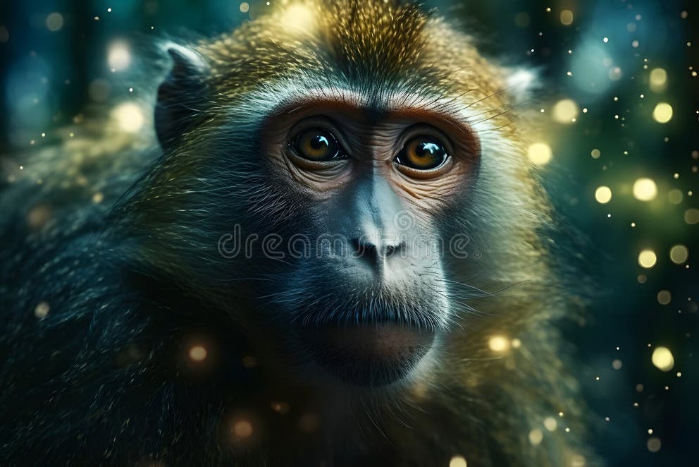 Monkey Portrait. Neural Network AI Generated Stock Illustration ...
