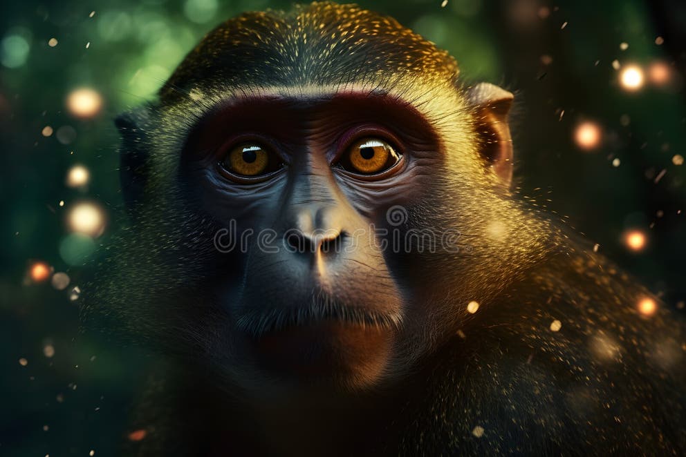 Monkey Portrait. Neural Network AI Generated Stock Illustration ...