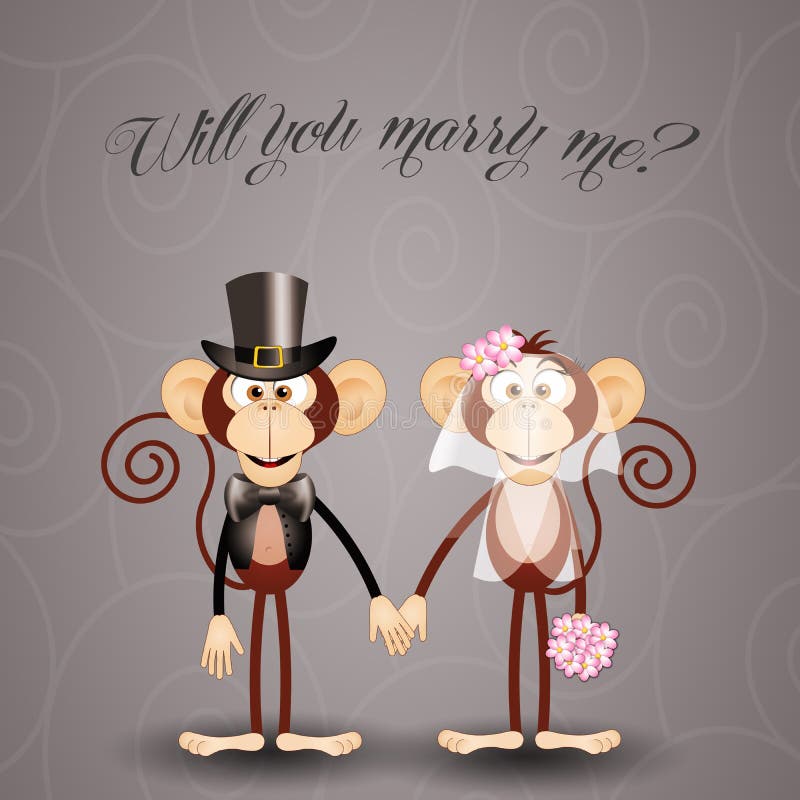 Marriage of monkey stock illustration. Illustration of monkey - 54084392