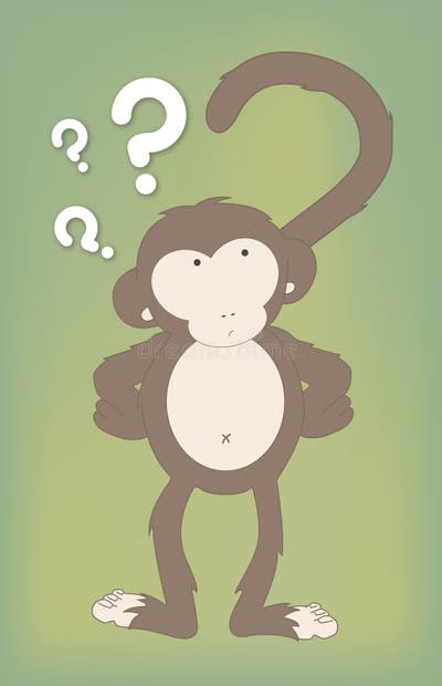 Monkey question stock illustration. Illustration of idea - 4465873