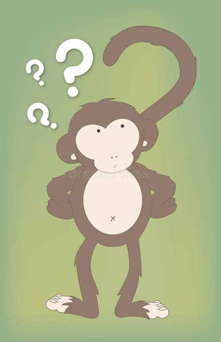 Monkey question stock illustration. Illustration of idea - 4465873
