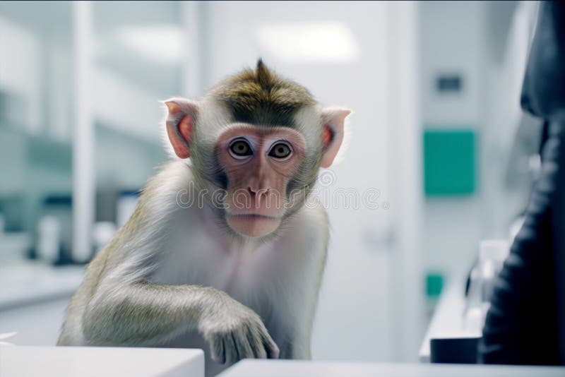 Monkey in Research Laboratory. Stock Photo - Image of medicine ...