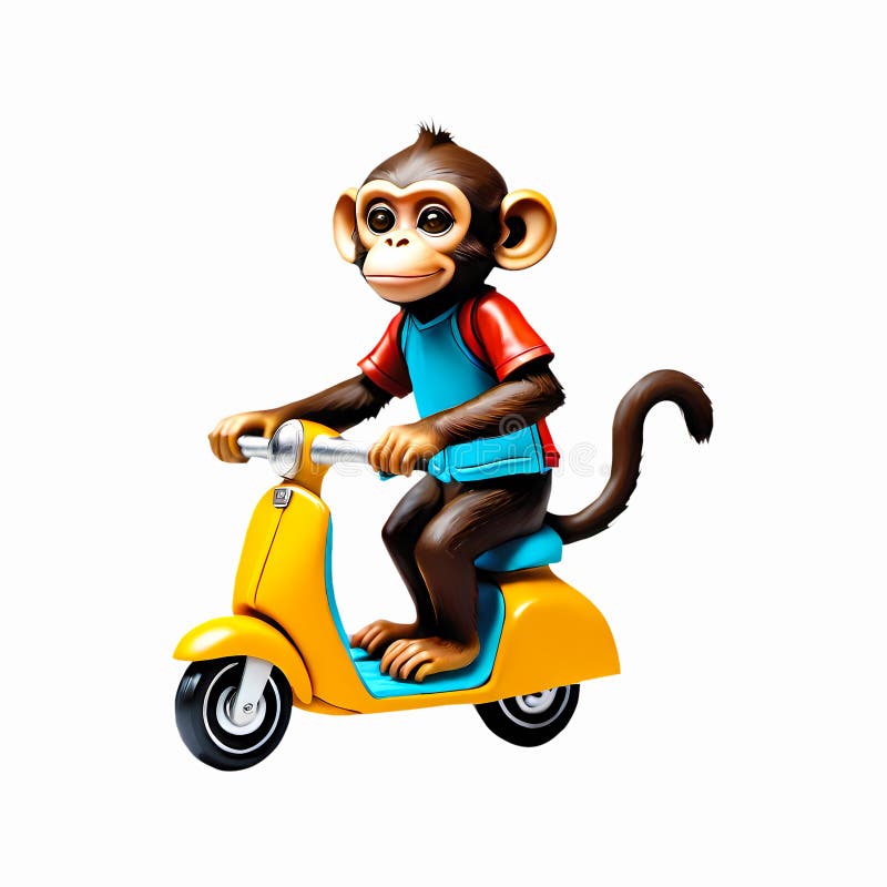 Monkey riding a motorcycle stock image. Illustration of transparent ...