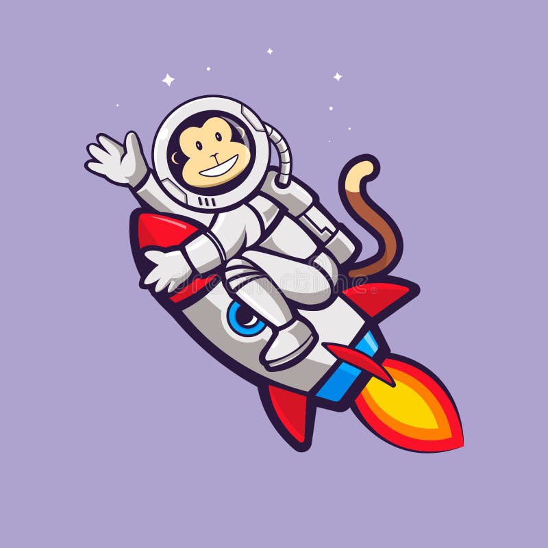Monkey on rocket stock vector. Illustration of graphic - 255127680