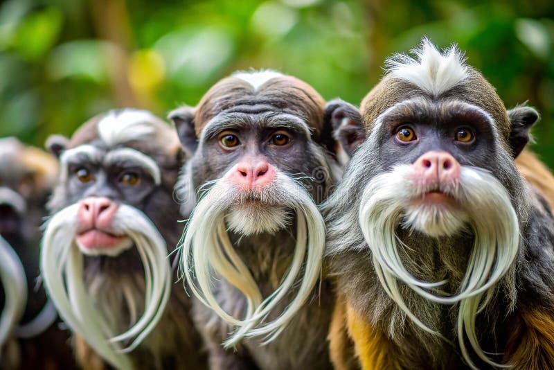 Monkey Row in Jungle Enclosure Stock Illustration - Illustration of ...