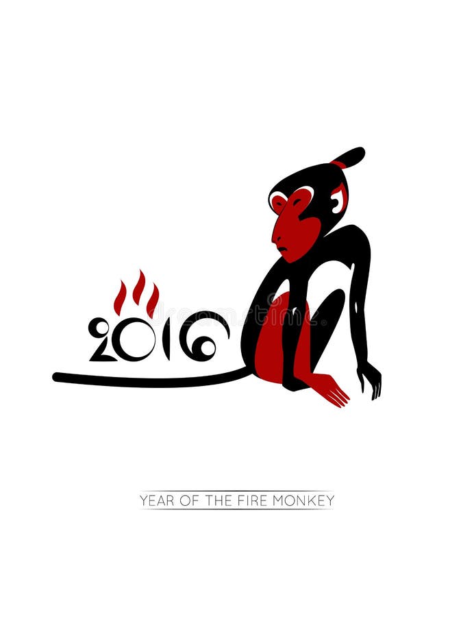 Monkey Samurai with Red Face in Japanese Style Stock Illustration ...