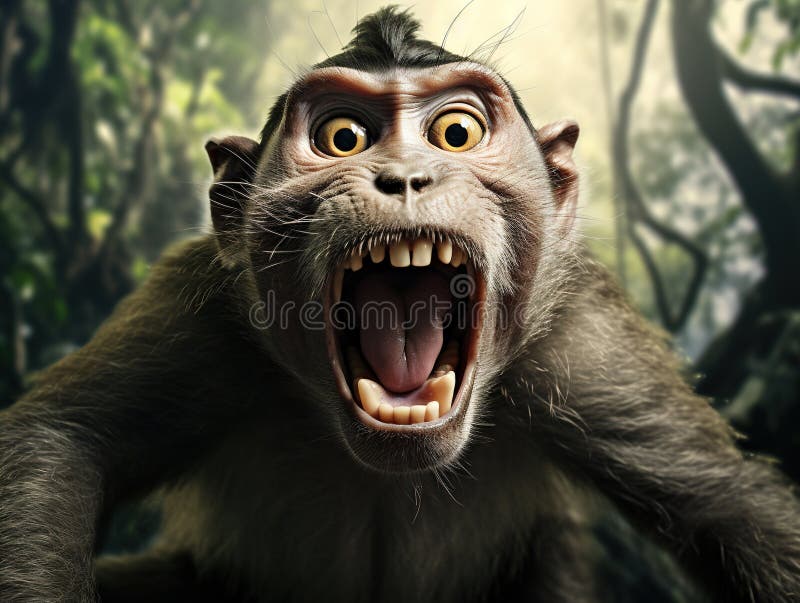 Monkey scream stock illustration. Illustration of expression - 293686288