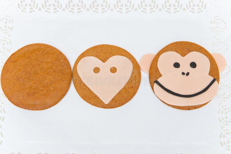 Monkey shape ginger cookie stock photo. Image of gingerbread - 75774880