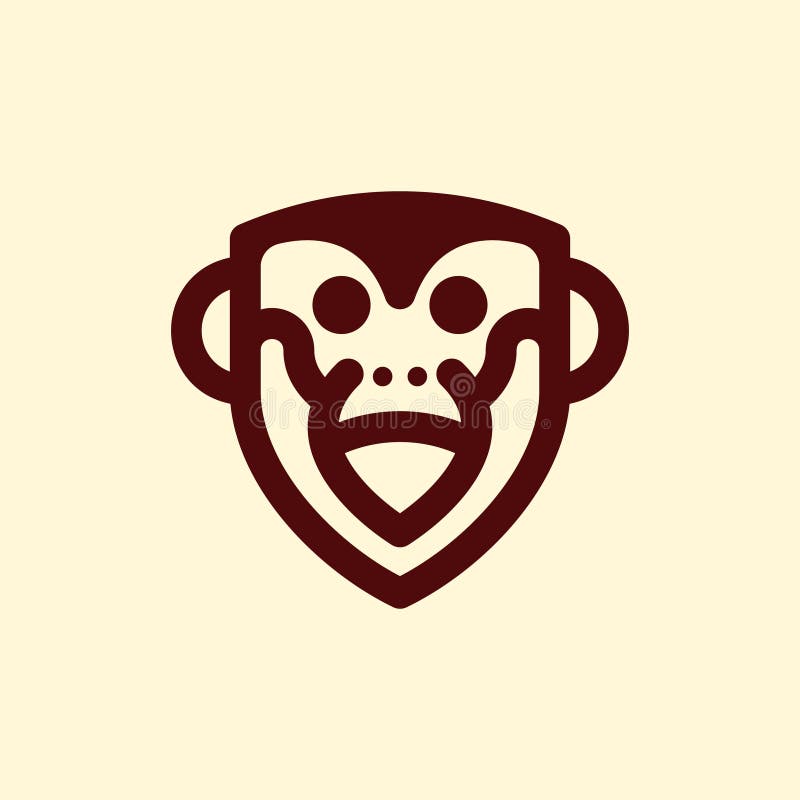 Monkey Shield Modern Logo Element Graphic Illustration Template Stock ...