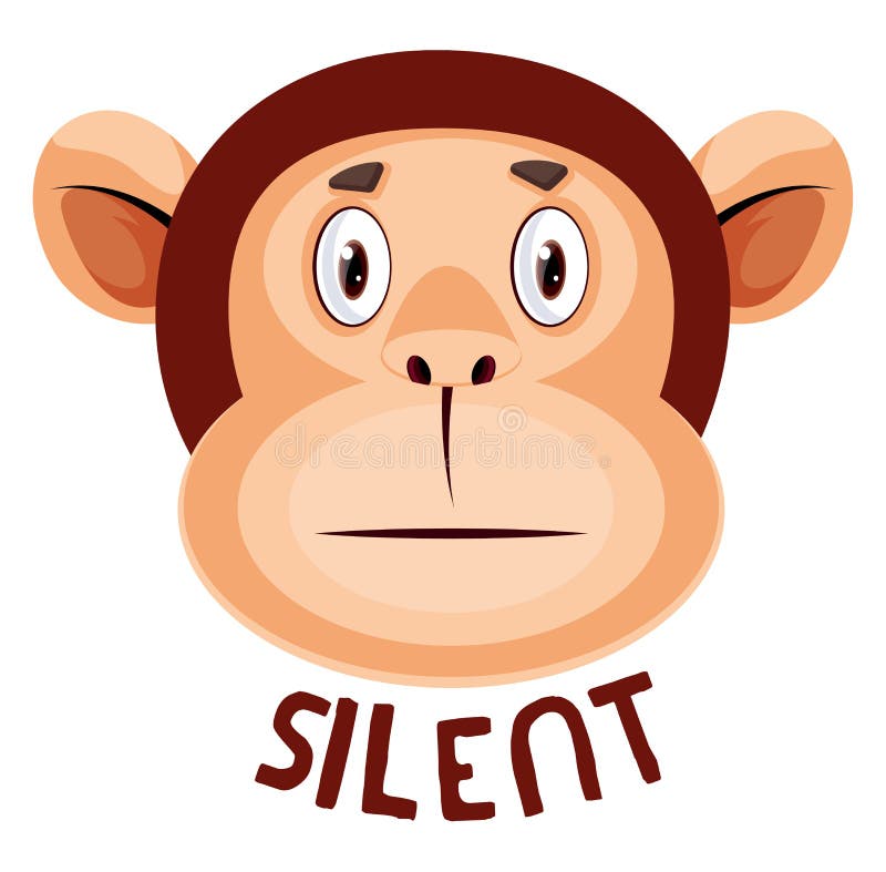 Monkey is Silent, Illustration, Vector Stock Vector - Illustration of ...