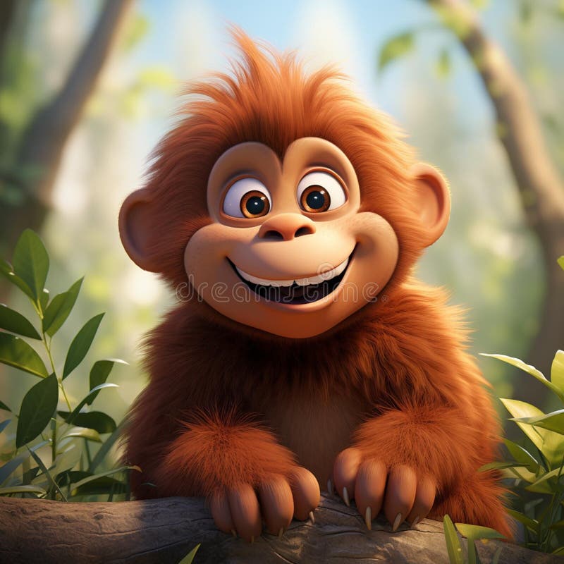 A Monkey Sitting on a Tree Trunk Looking at the Camera Stock ...