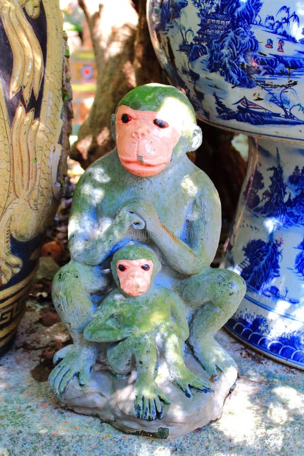 Monkey Statue Group in Seven Star Park, Guilin, China Stock Photo ...