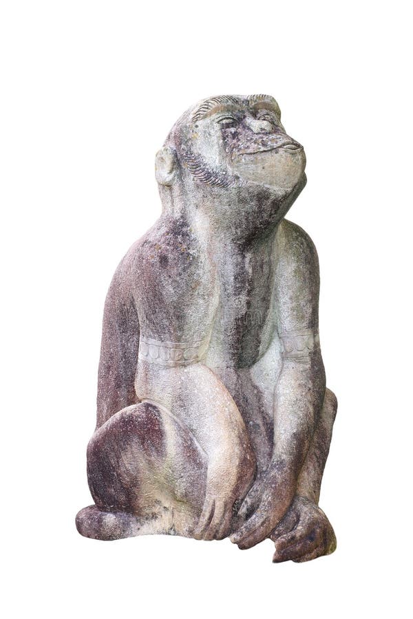 Monkey Statue Isolated on White Background Stock Image - Image of ...