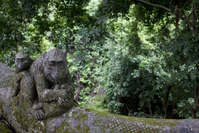 Monkey Statue in the Ubud Sacred Monkey Forest Stock Photo - Image of ...