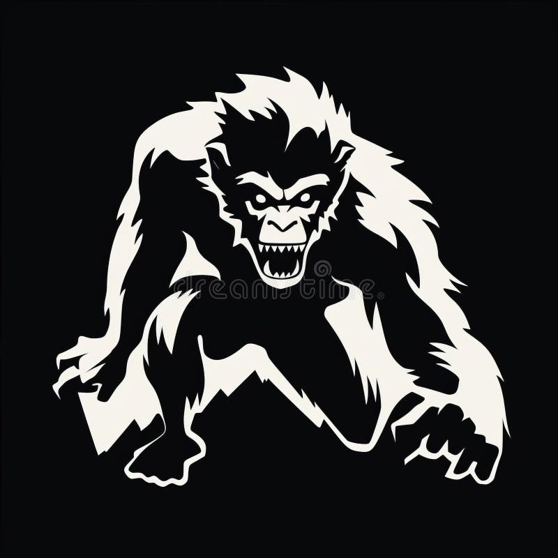 Easy Level Wood Block Printing Monkey Werewolf Stencil Art Stock ...