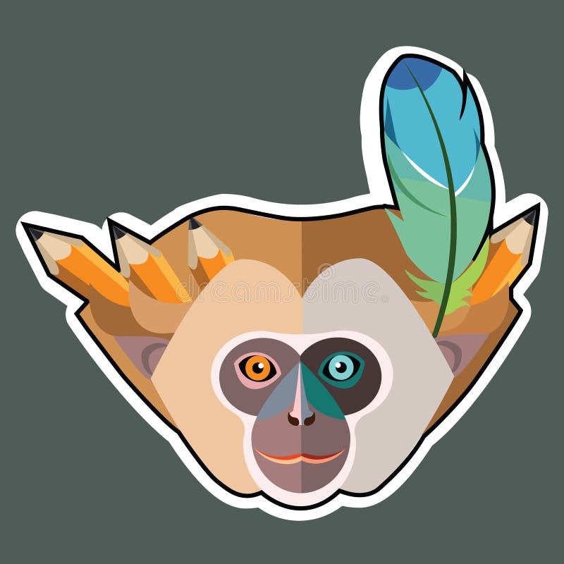 Monkey Stickers and Monkey Sticker Designs Stock Vector - Illustration ...