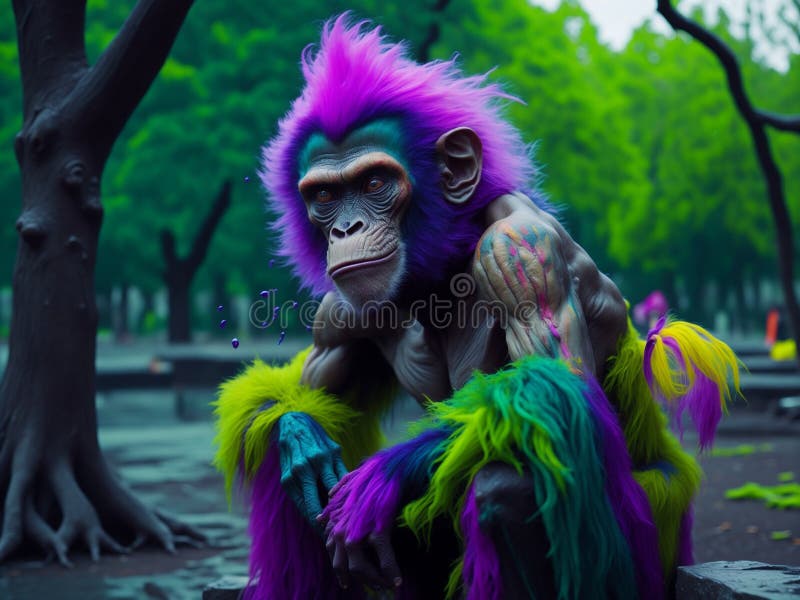 Monkey in a Stylish Manner. AI Generated Stock Illustration ...