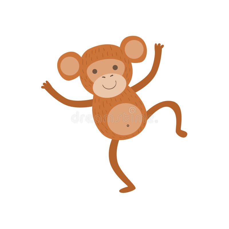 Monkey Stylized Childish Drawing Stock Vector - Illustration of icon ...