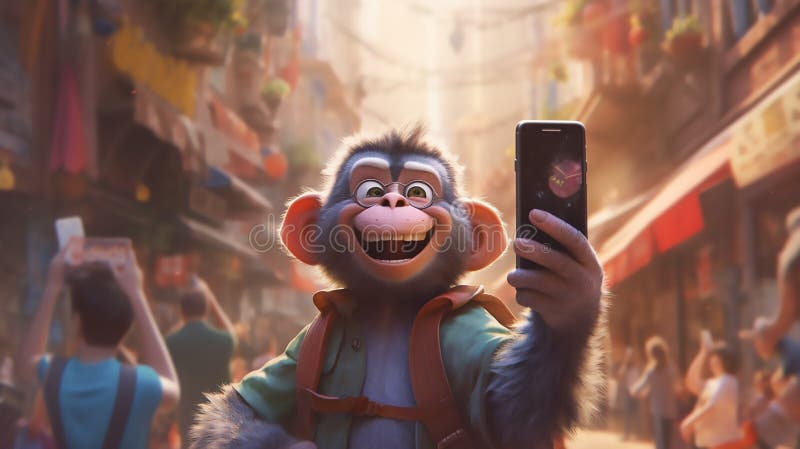 Monkey selfie stock illustration. Illustration of selfie - 281368712 Monkey selfie stock illustration. Illustration of selfie - 281368712