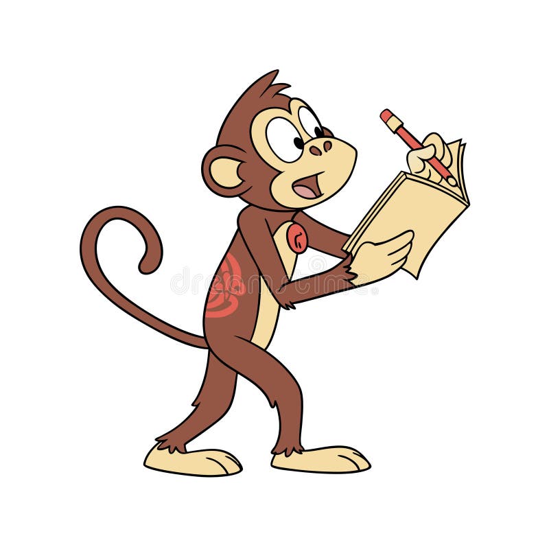 Monkey Teaching in Classroom Stock Illustration - Illustration of ...