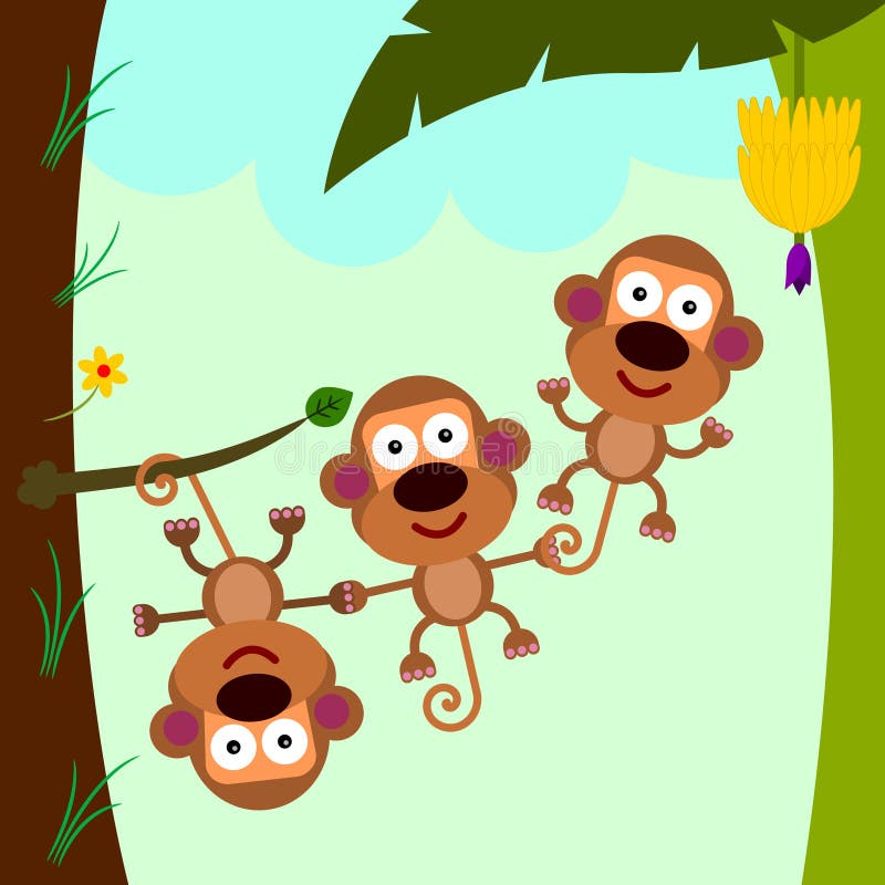 Monkey teamwork stock illustration. Illustration of illustration - 31408501