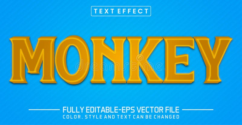 Monkey Text Editable Style Effect Stock Vector - Illustration of letter ...