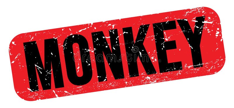 MONKEY Text on Red-black Grungy Stamp Sign Stock Illustration ...