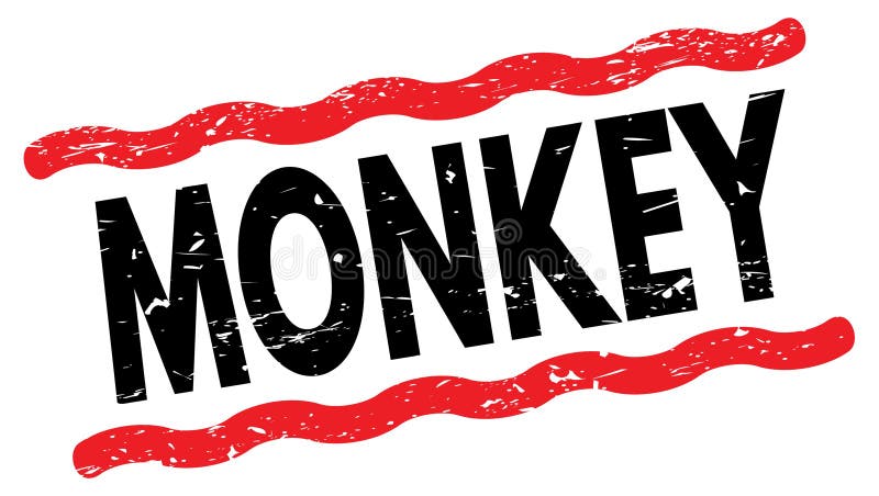 MONKEY Text on Red-black Lines Stamp Sign Stock Illustration ...