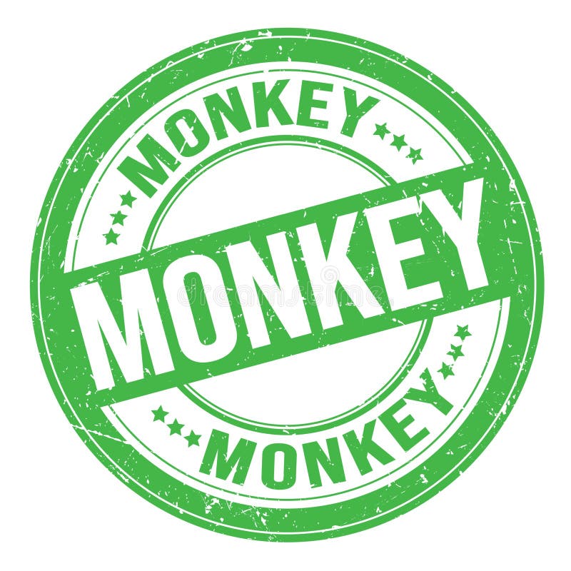 MONKEY Text Written on Green Round Stamp Sign Stock Illustration ...