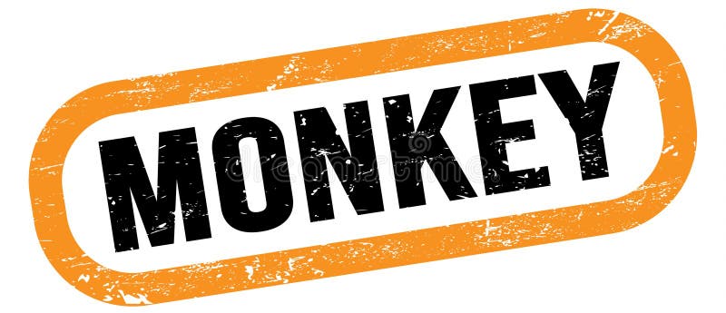MONKEY, Text Written on Orange-black Stamp Sign Stock Illustration ...