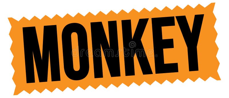 MONKEY Text Written on Orange-black Stamp Sign Stock Illustration ...