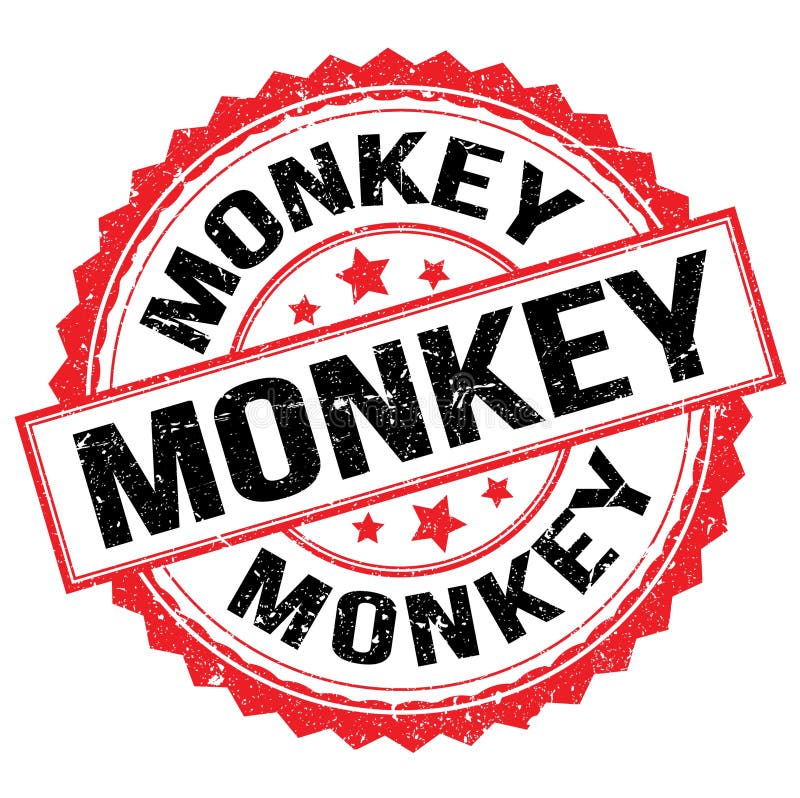 MONKEY Text on Red-black Round Stamp Sign Stock Illustration ...