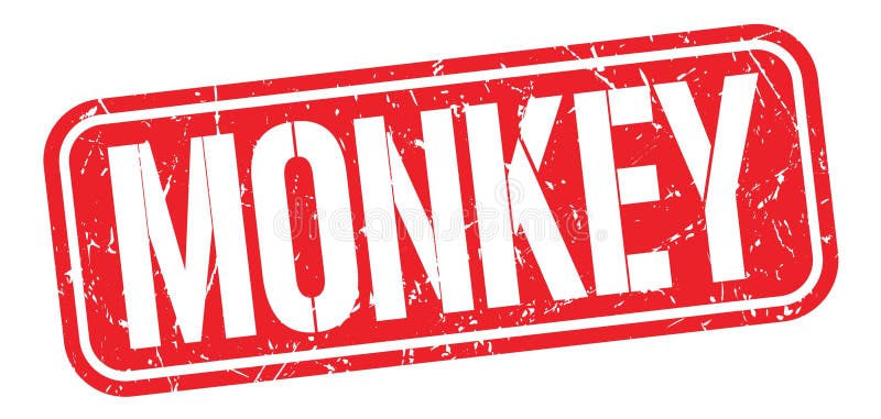 MONKEY Text Written on Red Stamp Sign Stock Illustration - Illustration ...