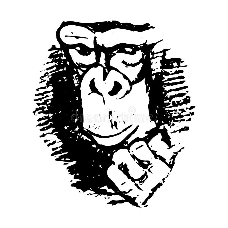 The Monkey is Thinking (abstraction) 0 Stock Vector - Illustration of ...