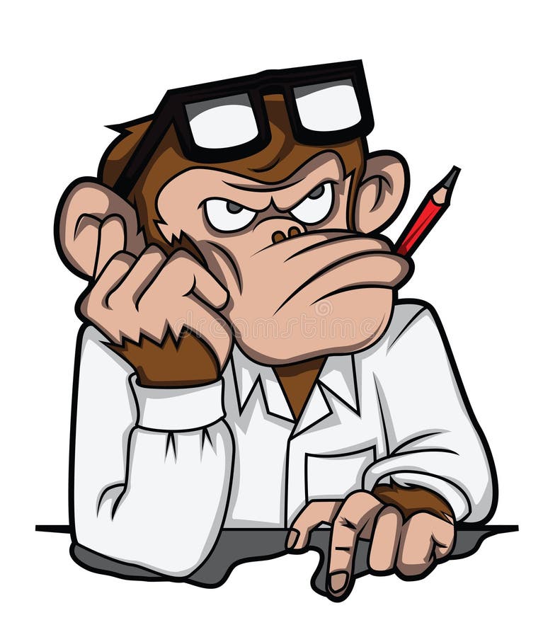 Monkey Thinking stock vector. Illustration of cartoon - 35167196