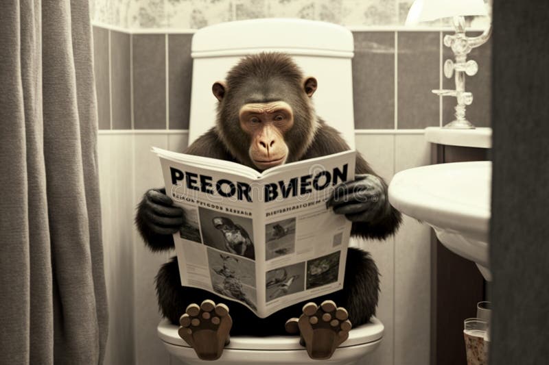 Monkey Reading Newspaper Stock Illustrations – 15 Monkey Reading ...