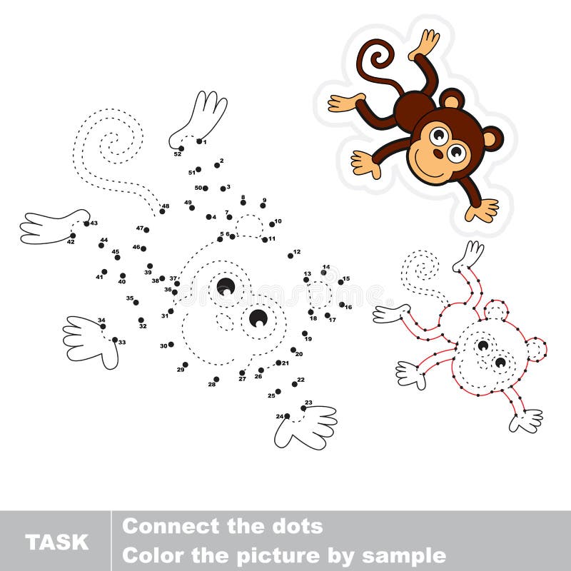 Monkey . Vector Numbers Game. Stock Vector - Illustration of answer ...