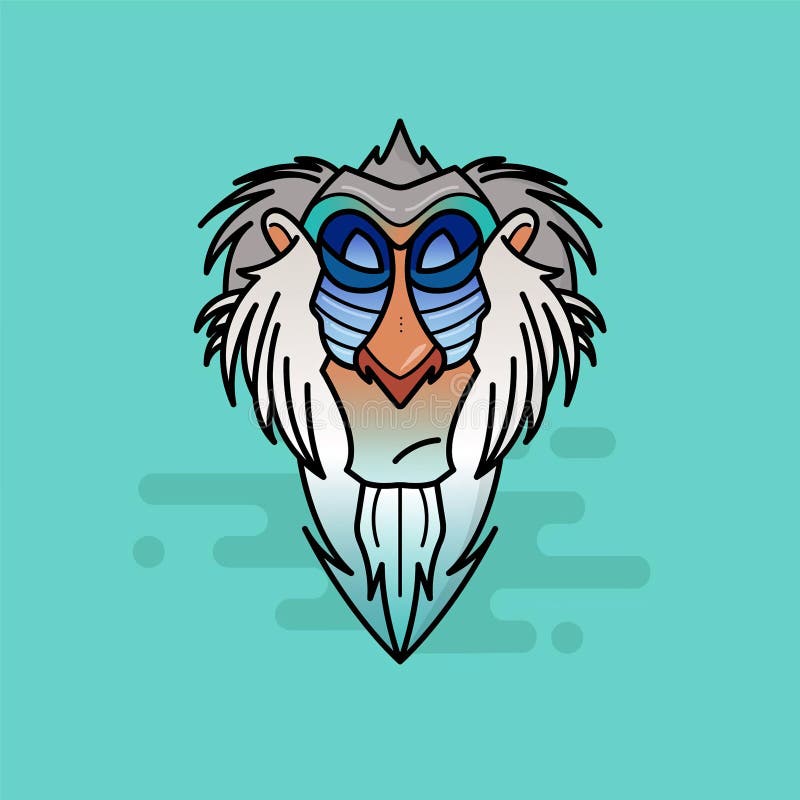 Monkey with a Very Scary Face Stock Illustration - Illustration of font ...