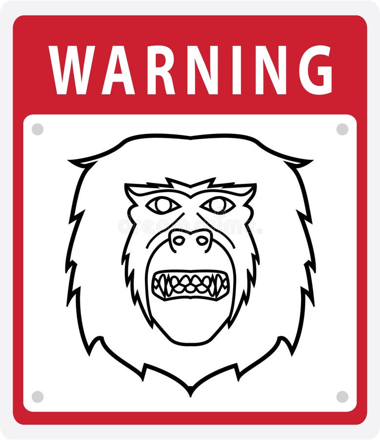 Monkey Warning Red Sign Board Illustration Design Stock Vector ...