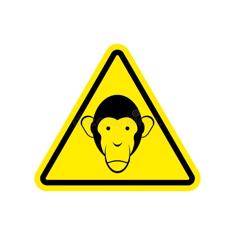 Warning monkey sign stock vector. Illustration of wildlife - 4983266