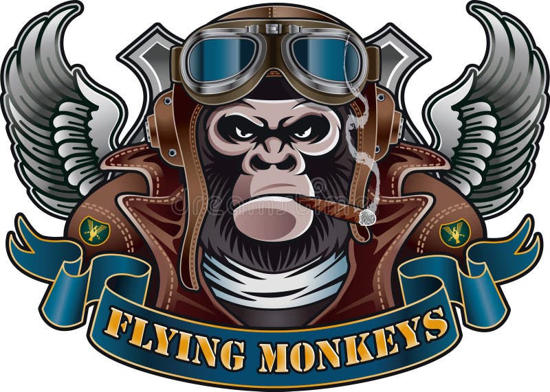 Monkey Wearing Old Pilot Helmet and Goggles Stock Vector - Illustration ...