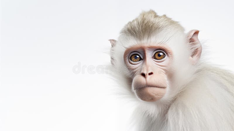 Monkey on White Background Illustration by Generative Ai Stock ...