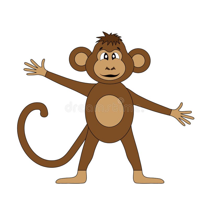 Monkey on White Background in EPS Stock Illustration - Illustration of ...