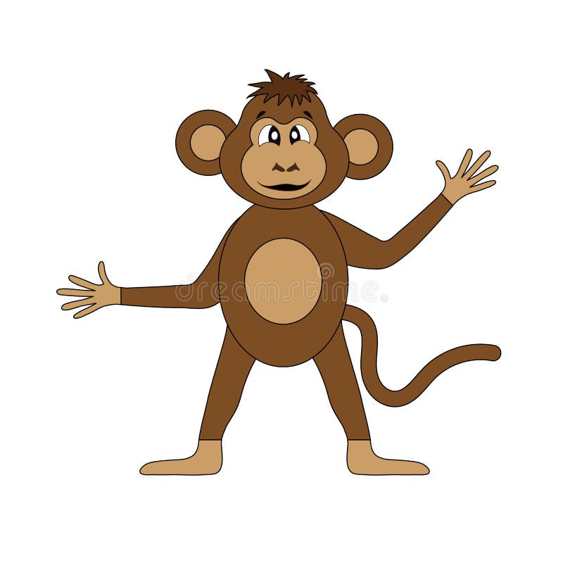 Monkey on White Background in EPS Stock Illustration - Illustration of ...