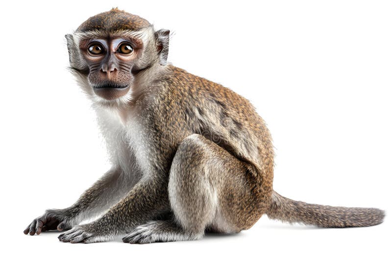 Monkey on a White Background. Macaque Isolated for Design. the Primate ...